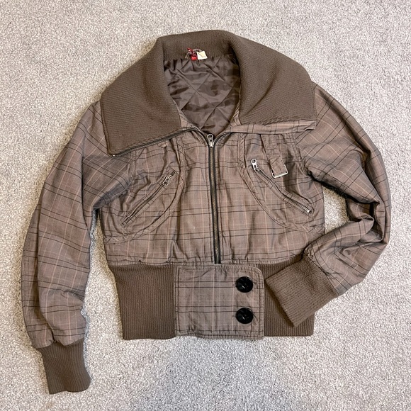 Divided | Jackets & Coats | Hm Divided Plaid Brown Bomber Jacket | Poshmark